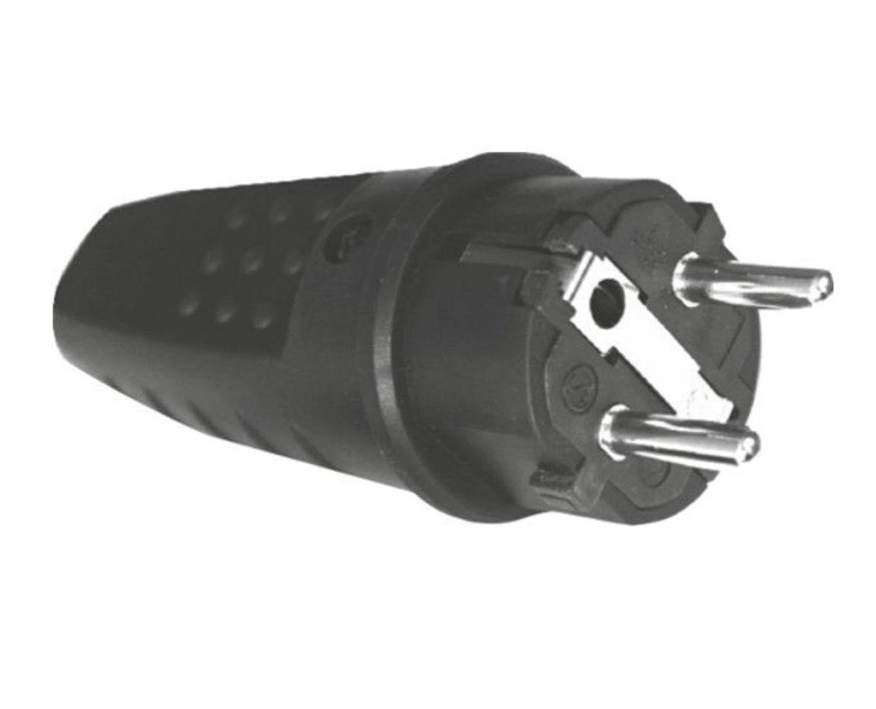 Silver Electronics 16A male schuko plug 4.8mm TT side Rubber Black ...