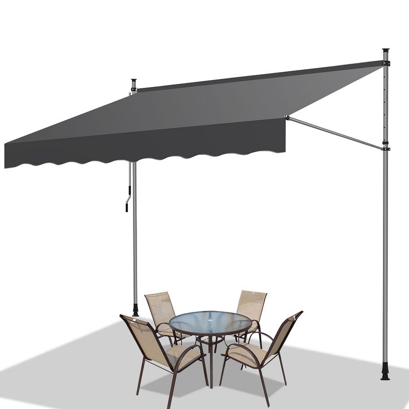 Toldo Manual Retráctil Marquesina para Balcón Altura Ajustable 350cm ...