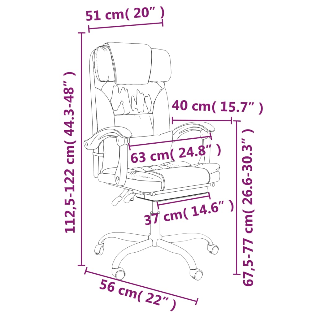 Fauteuil de massage inclinable de bureau Gris Similicuir vidaXL | Leroy ...
