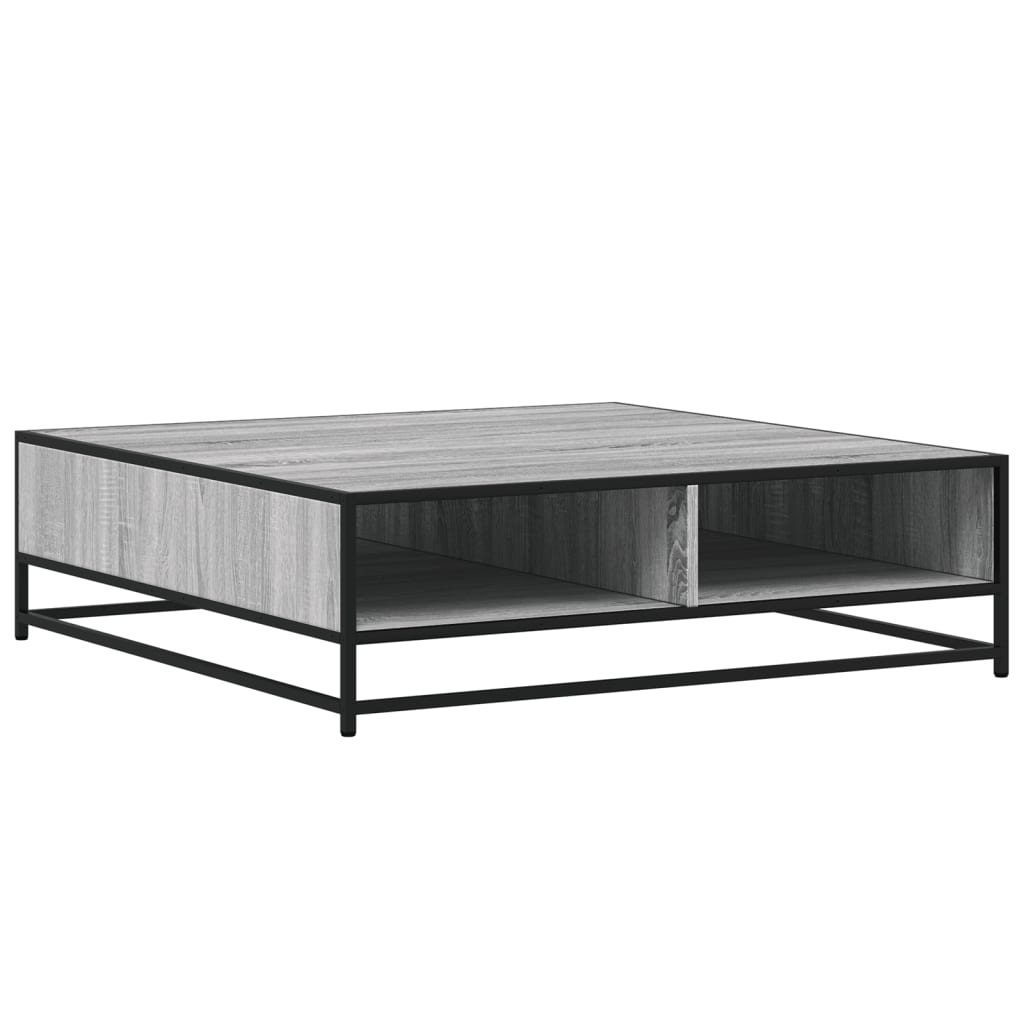 Table basse sonoma gris 100x100x30cm bois d'ingénierie et métal | Leroy ...