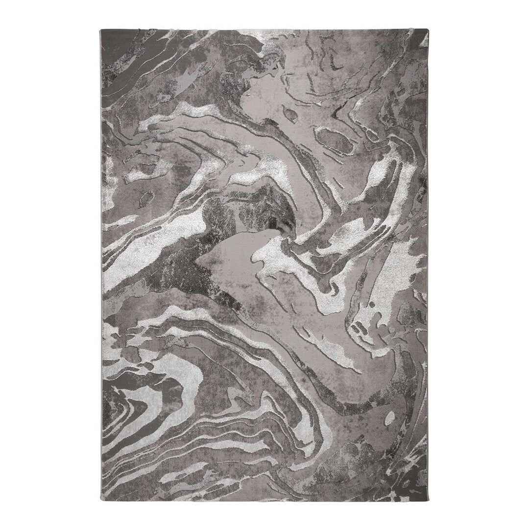 Tapis en polypropylène Argenté 240x340 MARBLED | Leroy Merlin