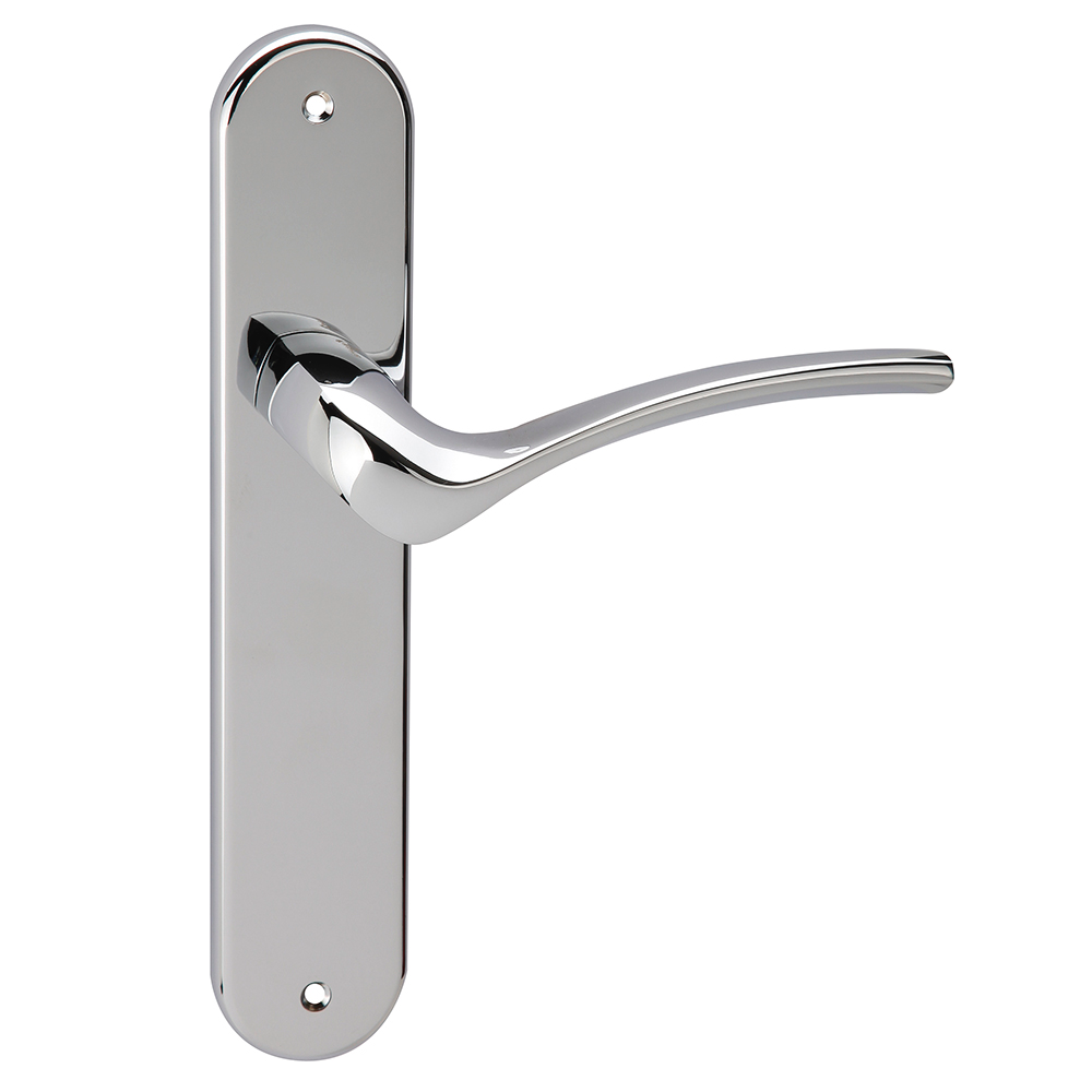 Poignée de Porte Modèle '930' en Zamak Chrome Brillant avec Plaque ...