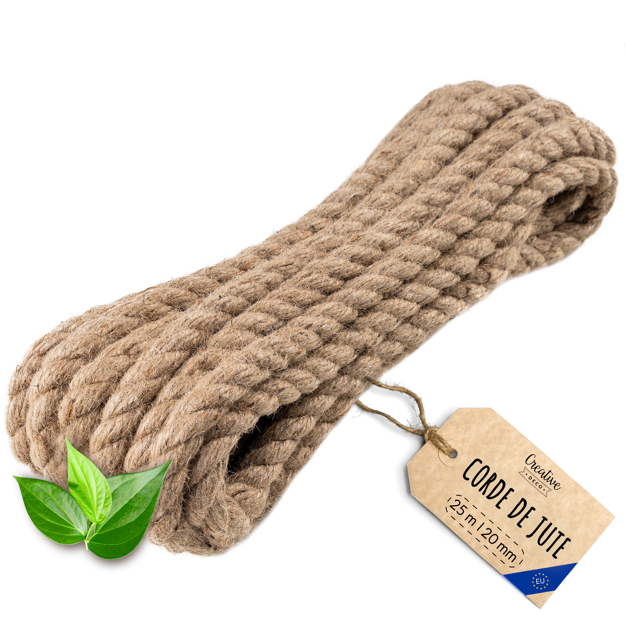 Creative Deco 25m Corde de Jute Epaisseur 20mm | Personnalisation ...