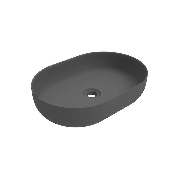 Lavabo d'appoggio di forma ovale colore grigio opaco da 600x416 mm ...