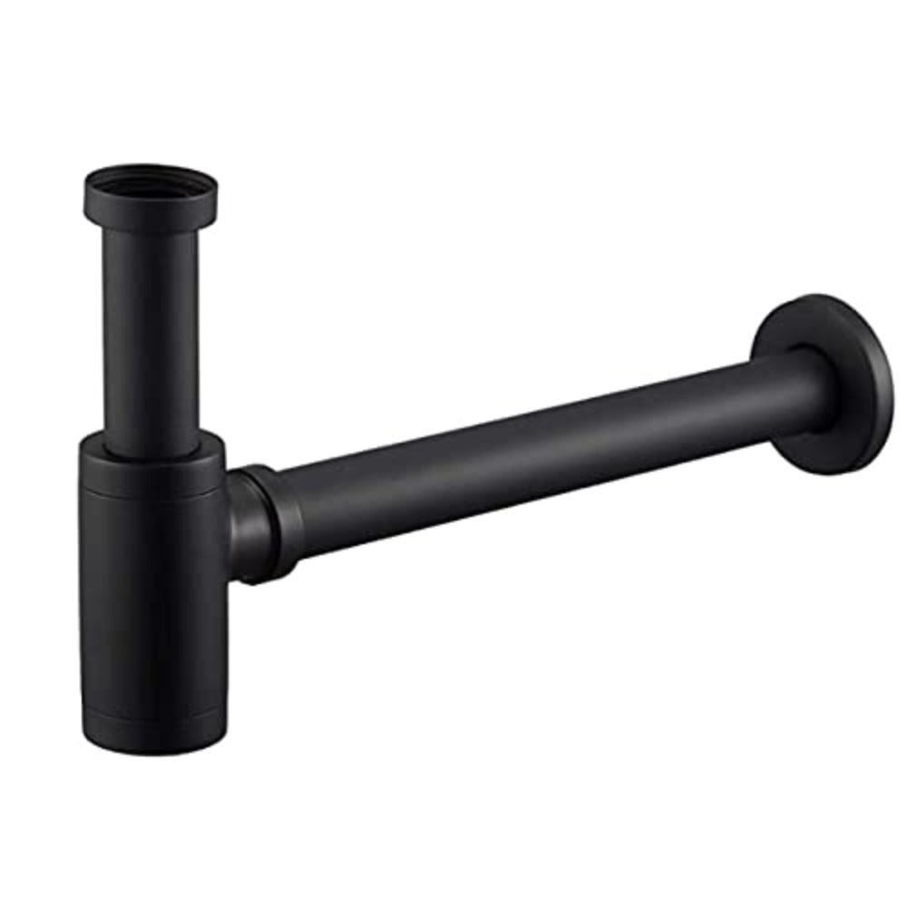 Siphon de Lavabo Noir Universel Tube Siphon de Lavabo Siphon en Acier ...