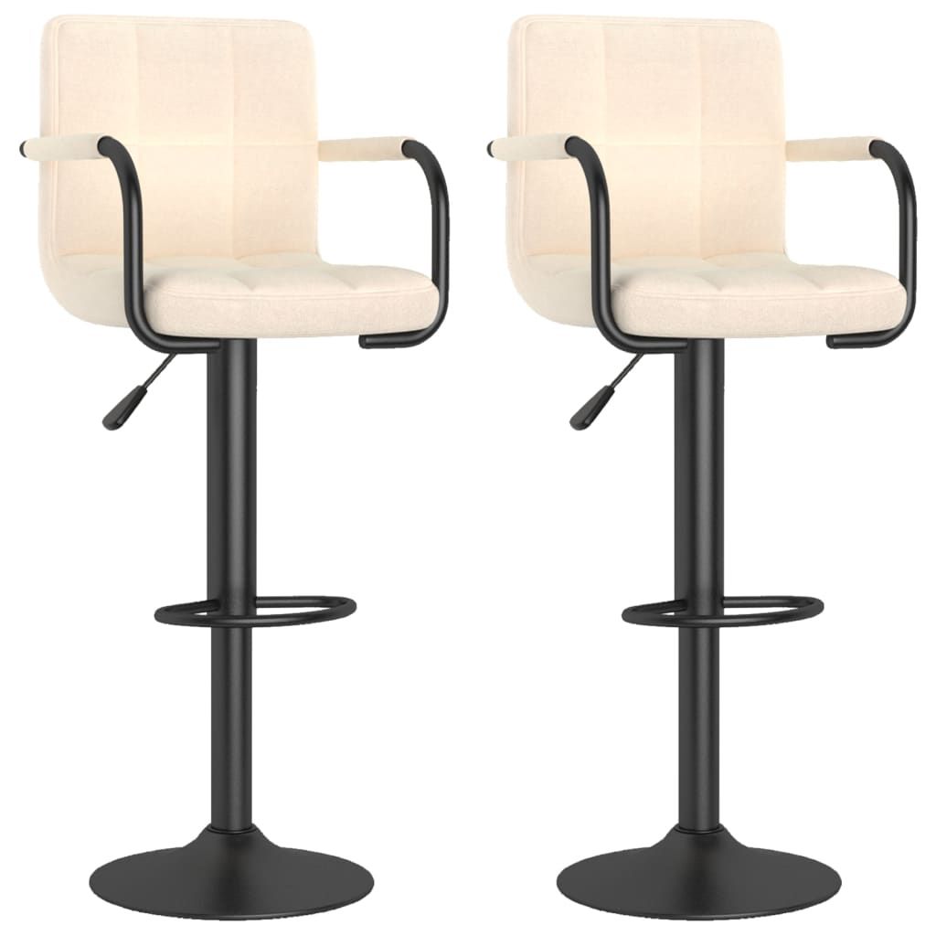 Lot de 2 Tabourets de bar | Chaise haute | Tabouret Haut crème tissu ...