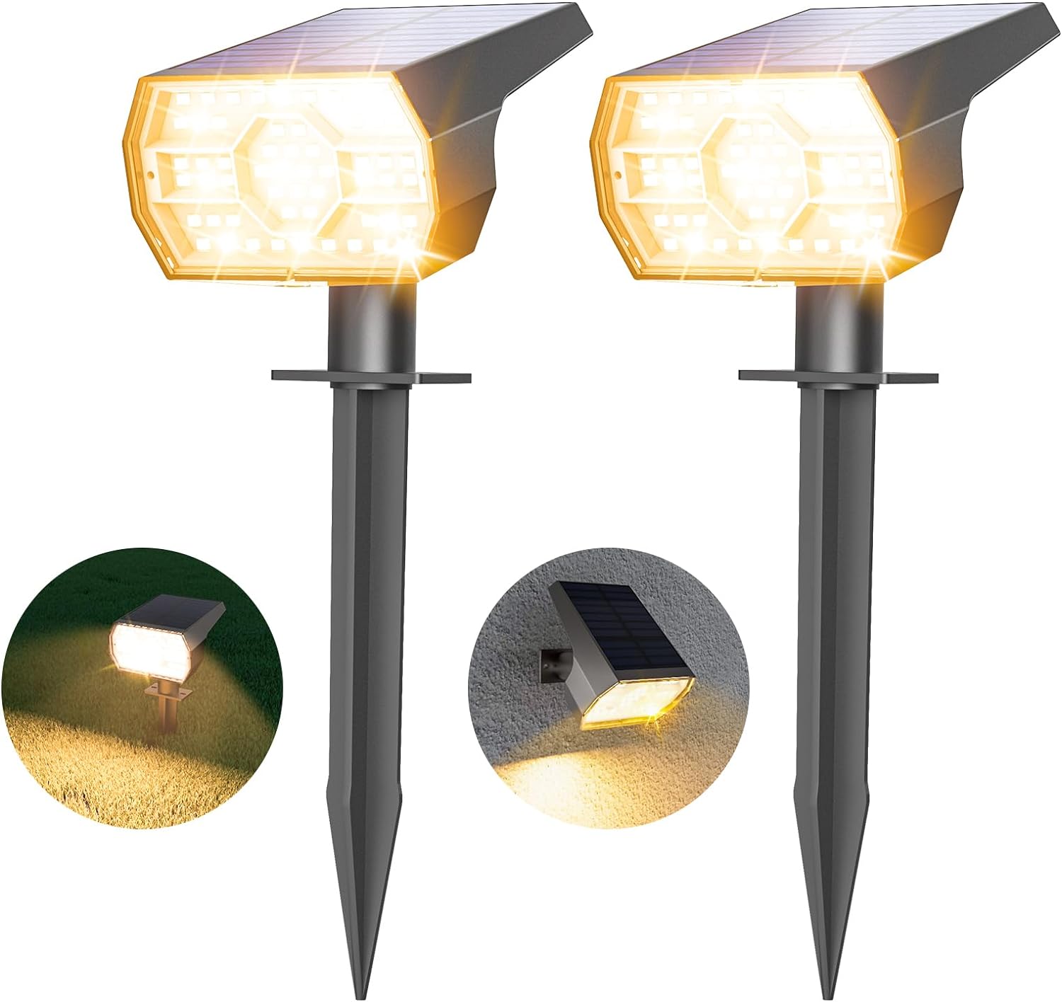 Lote de Focos Solares para Exterior LEDs Modos Lámpara Solar para ...
