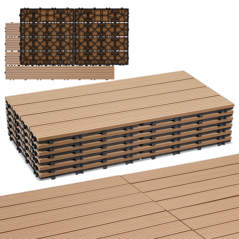 30pcs Dalle de terrasse Carreaux de Bois pour Jardin, Tuiles de ...