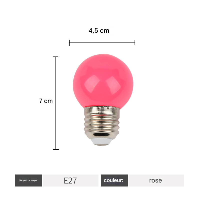 Lot de 5 ampoules LED roses E27 haute luminosité 3 W à culot à vis pour ...