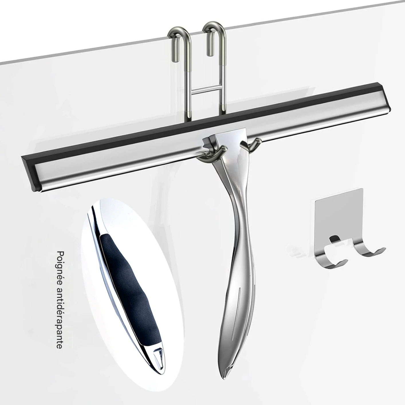 Essuie-glace en acier inoxydable, raclette pour vitres, nettoyant pour ...