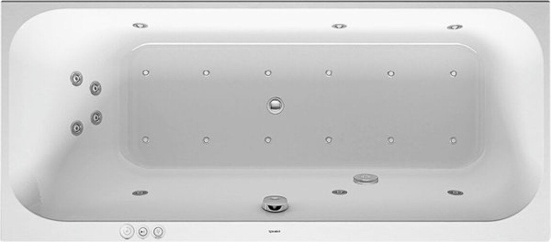 Duravit Baignoire balnéo Happy D.2 1600x700mm, à encastrer, avec simple ...