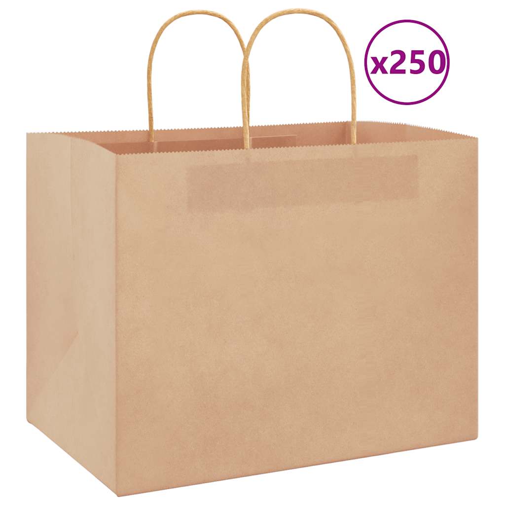 Sacs en papier kraft 250 pcs，Sacs kraft avec poignées marron 32x22x24 ...