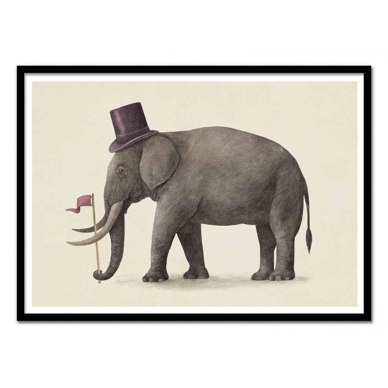 Art-Poster - Elephant Day - Terry Fan - avec cadre noir 50 x 70 cm ...