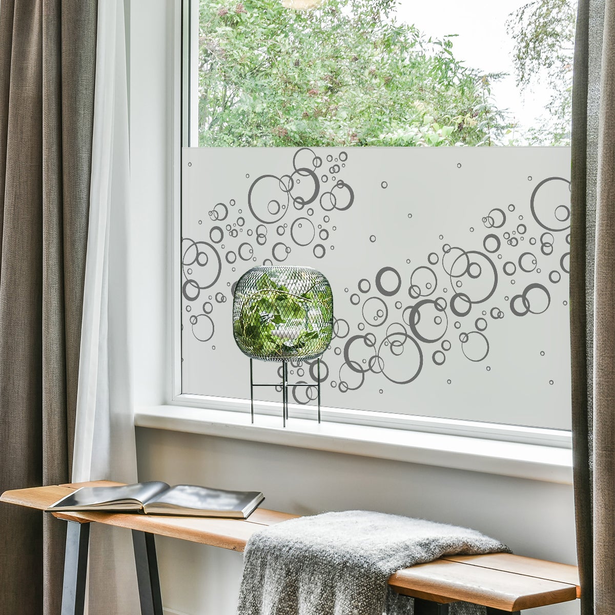 Adhésif Film Fenêtre Anti Regard Occultant - BULLES - Stickers ...