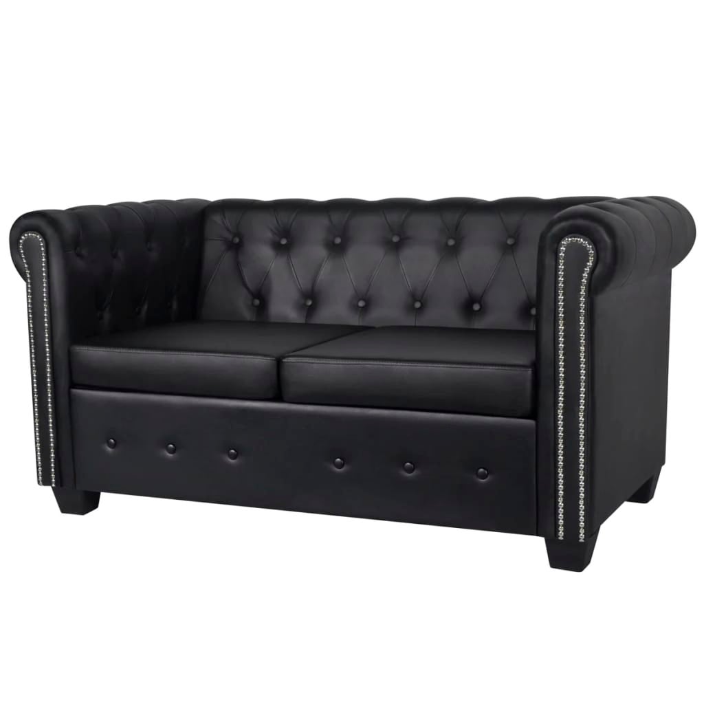 Canapé Chesterfield à 2 places，Sofa pour Salon，Banquette cuir ...