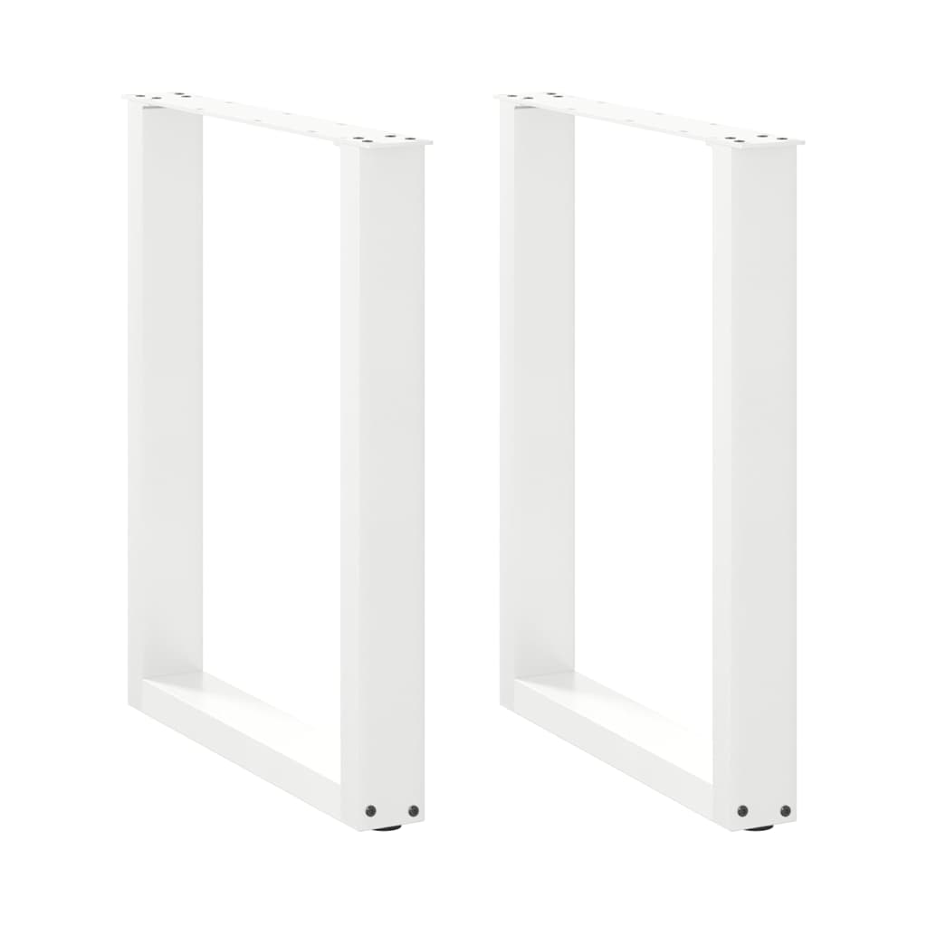 Pieds de table basse forme de U 2 pcs blanc 60x(72-73) cm acier | Leroy Merlin