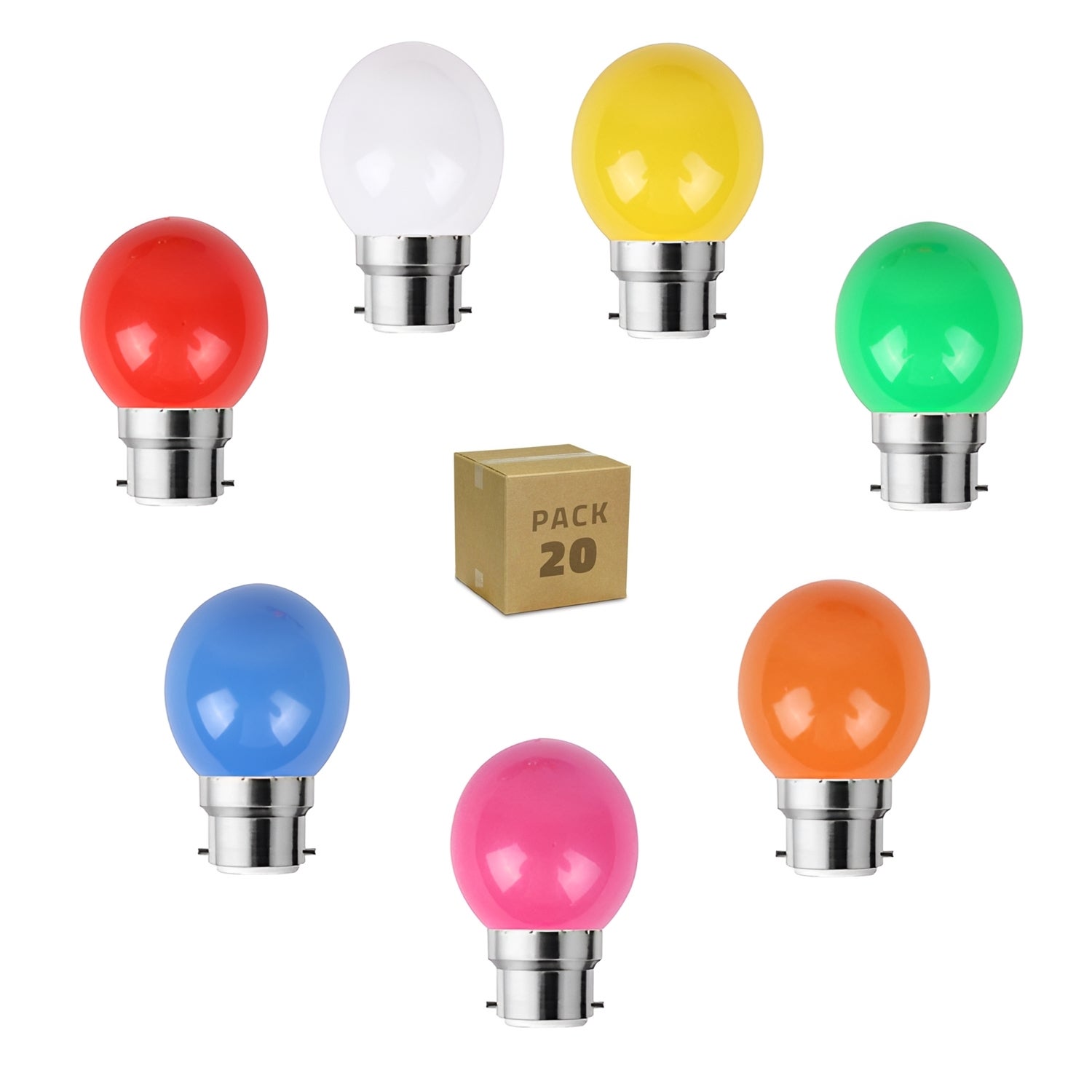 Pack 20 Ampoules LED B22 3W 240 lm G45 Monochrome Blanc | Leroy Merlin