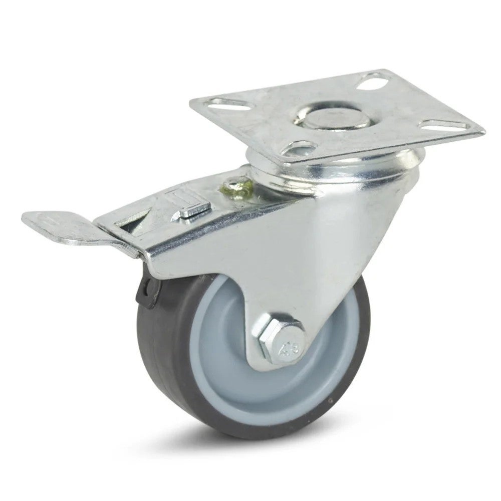 Roulette pivotante freinée - MESO - Meuble - Platine - 50mm - 40kg ...