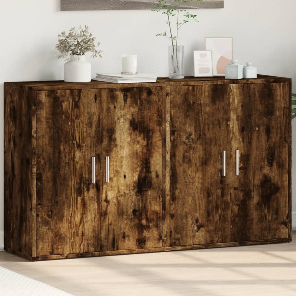 Maison Exclusive - Buffets 2 pcs chêne fumé 60x31x70 cm bois d ...
