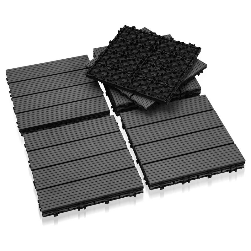 Dalle de terrasse Dalles clipsables en bois Revêtement Carrelage 30 x ...