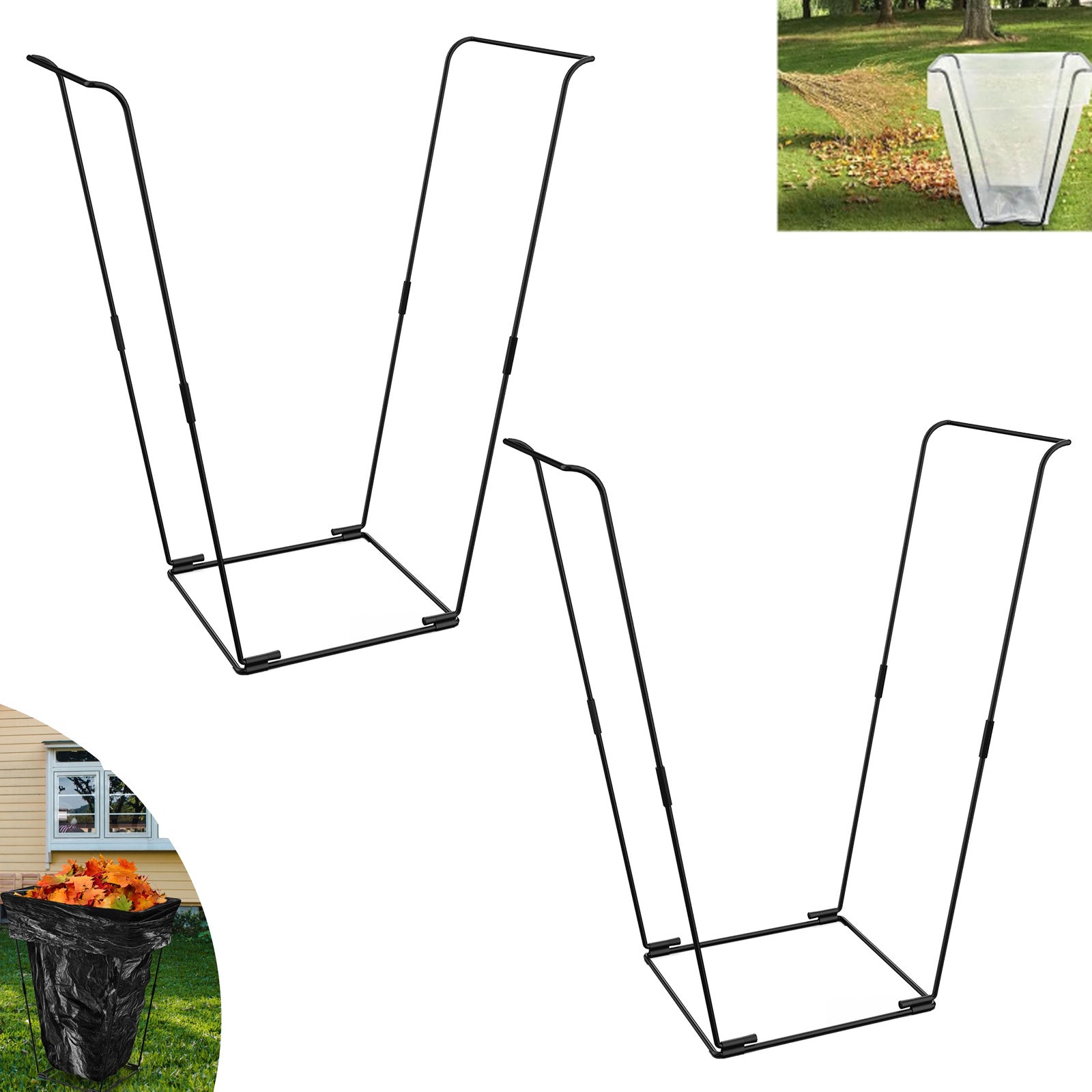 2 supports de sacs poubelles en métal, support de sac poubelle à ...