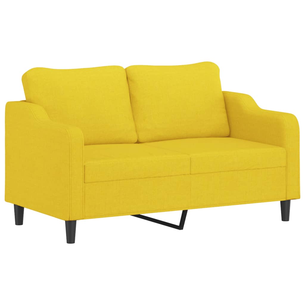 Sofá de 2 plazas de tela amarillo claro 140 cm - COMFORTXL | Leroy Merlin