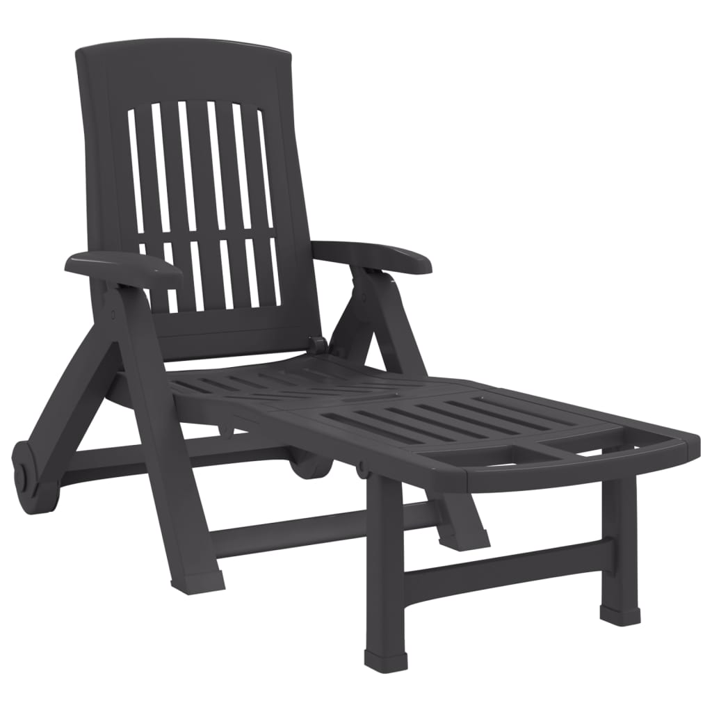 Transat - Bain De Soleil Pliable Avec Roues Anthracite Pp | Leroy Merlin