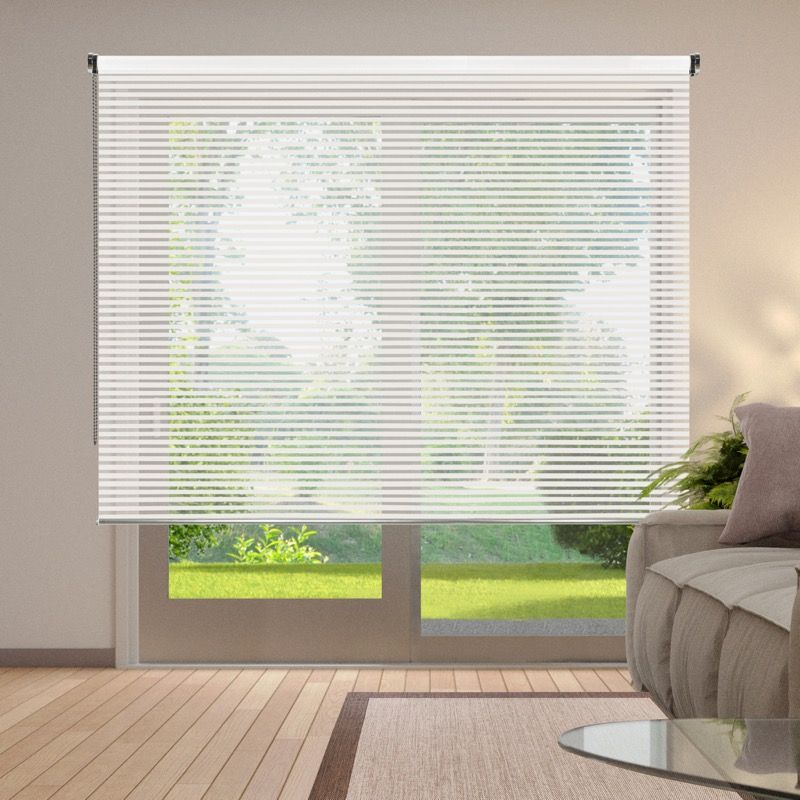 Estores Enrollables Traslúcidos Decorativos SCENE Rayas Blanco 120x250cm | Leroy Merlin