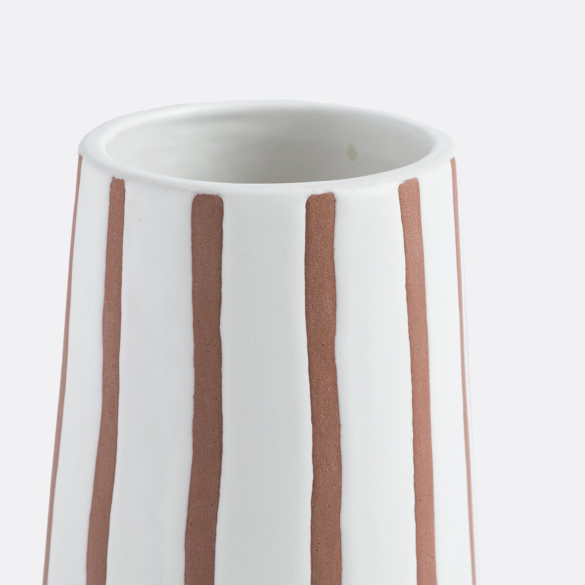 Vase en céramique bicolore H22 cm, Selora - Blanc/terracotta - taille ...