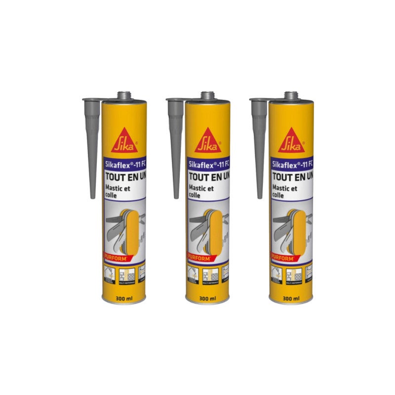 Lot de 3 mastics colle multi-usages SIKA Sikaflex 11 FC Purform - Gris ...