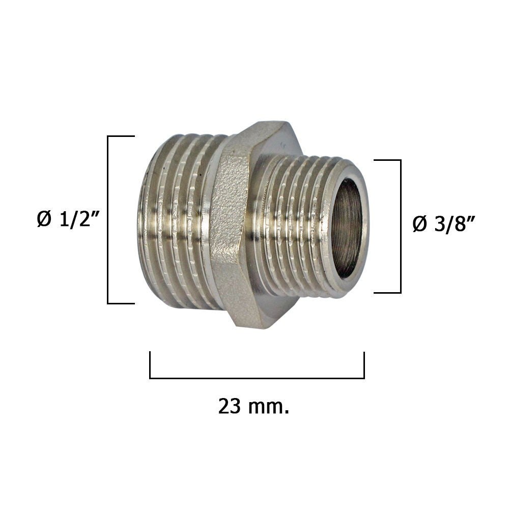 Machones Reductores Cromo 3/8" A 1/2" | Leroy Merlin