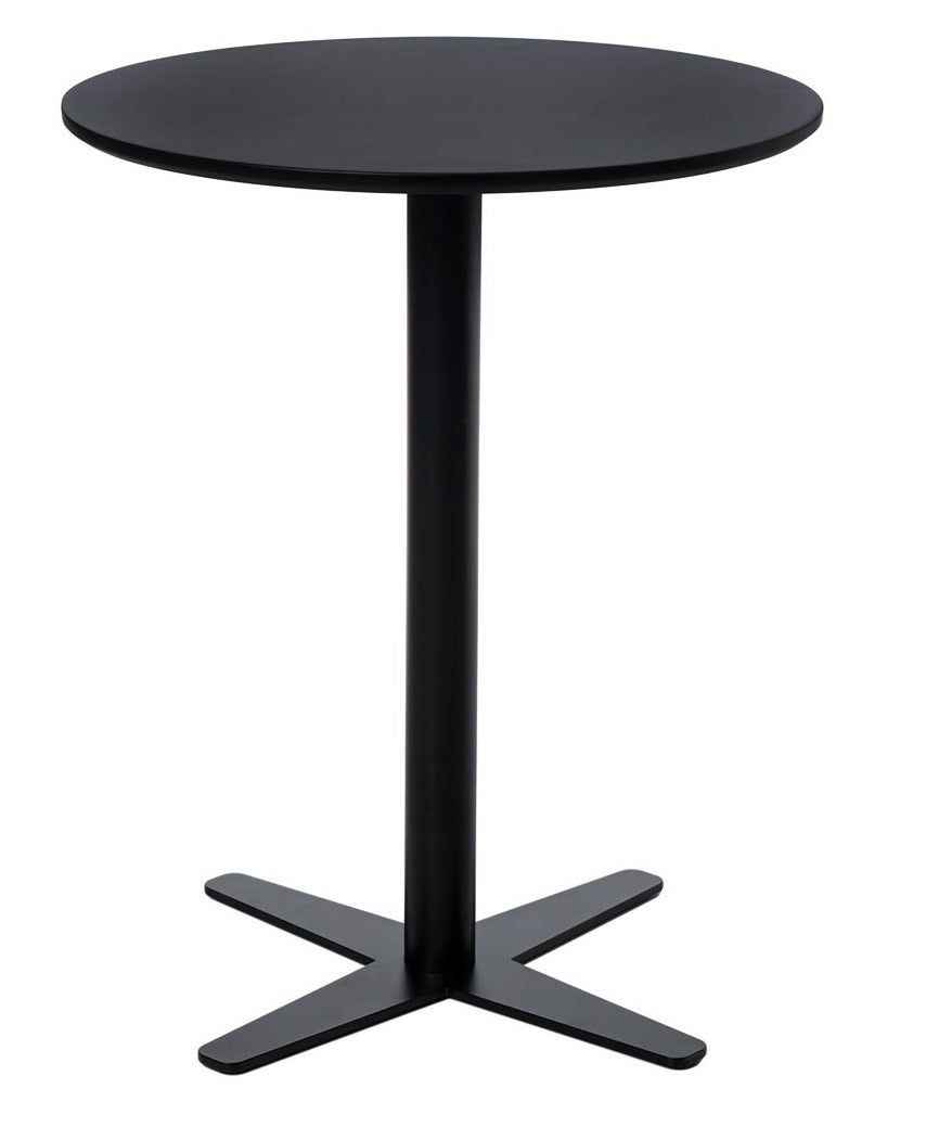 Table de bar ronde bois noir et pieds acier noir Cooky 60cm | Leroy Merlin
