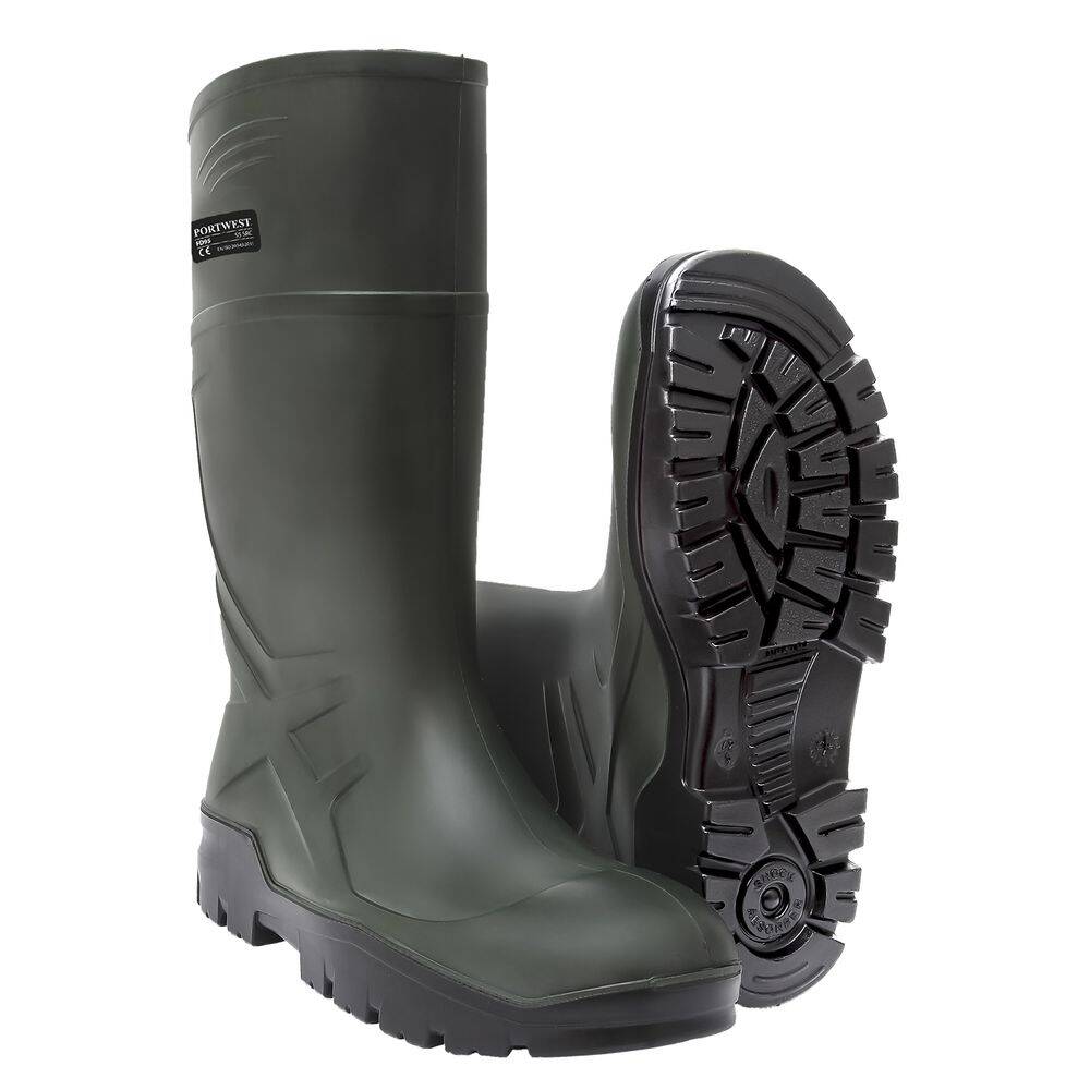 Bottes PU Wellington sans sécurité O4 CI FO Portwest Vert 43 | Leroy Merlin
