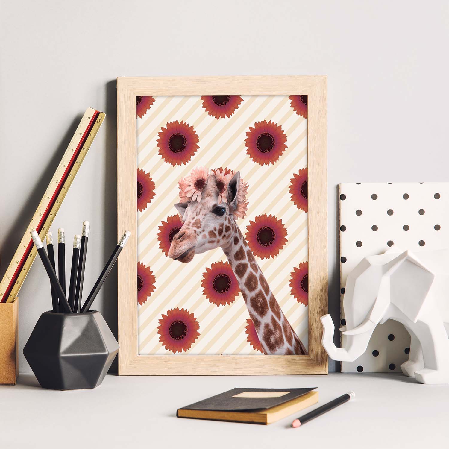 Girafa Funky Posts Posts Avec Collages Pop Fonds Artistiques Avec ...