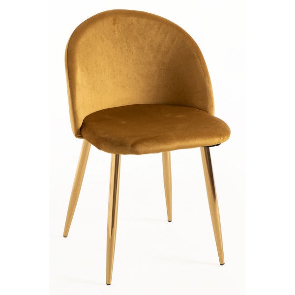 Silla Vint Terciopelo Golden - Amarillo | Leroy Merlin