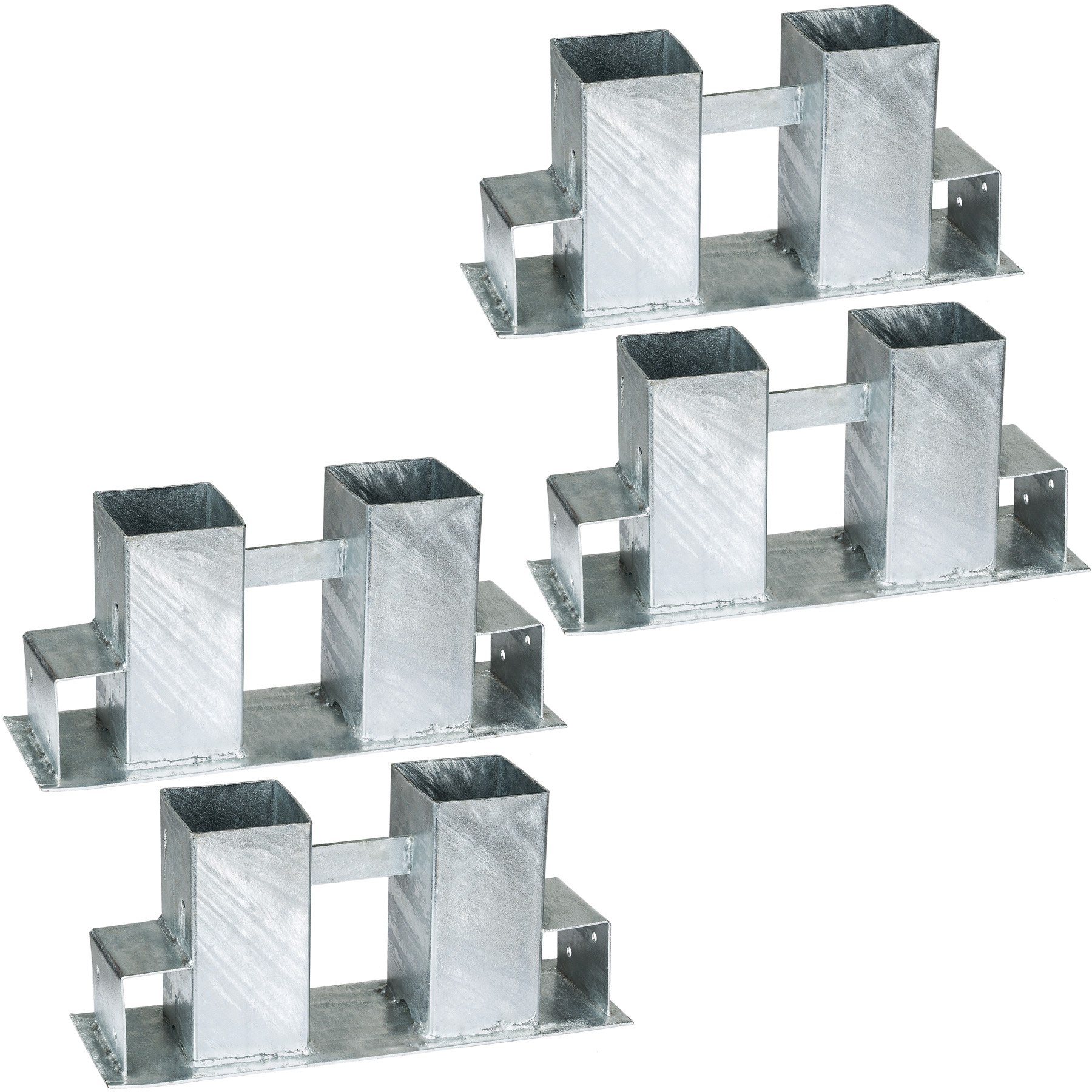 TECTAKE Lot de 4 Supports pour empiler le bois en Acier galvanisé ...