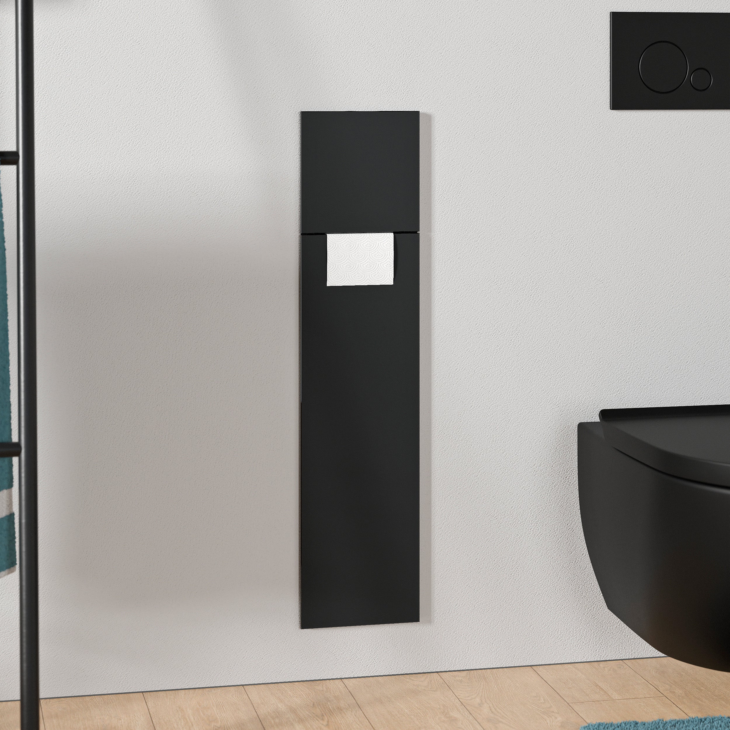 BERNSTEIN - Niche module acier inox WC encastré verre noir mat ...