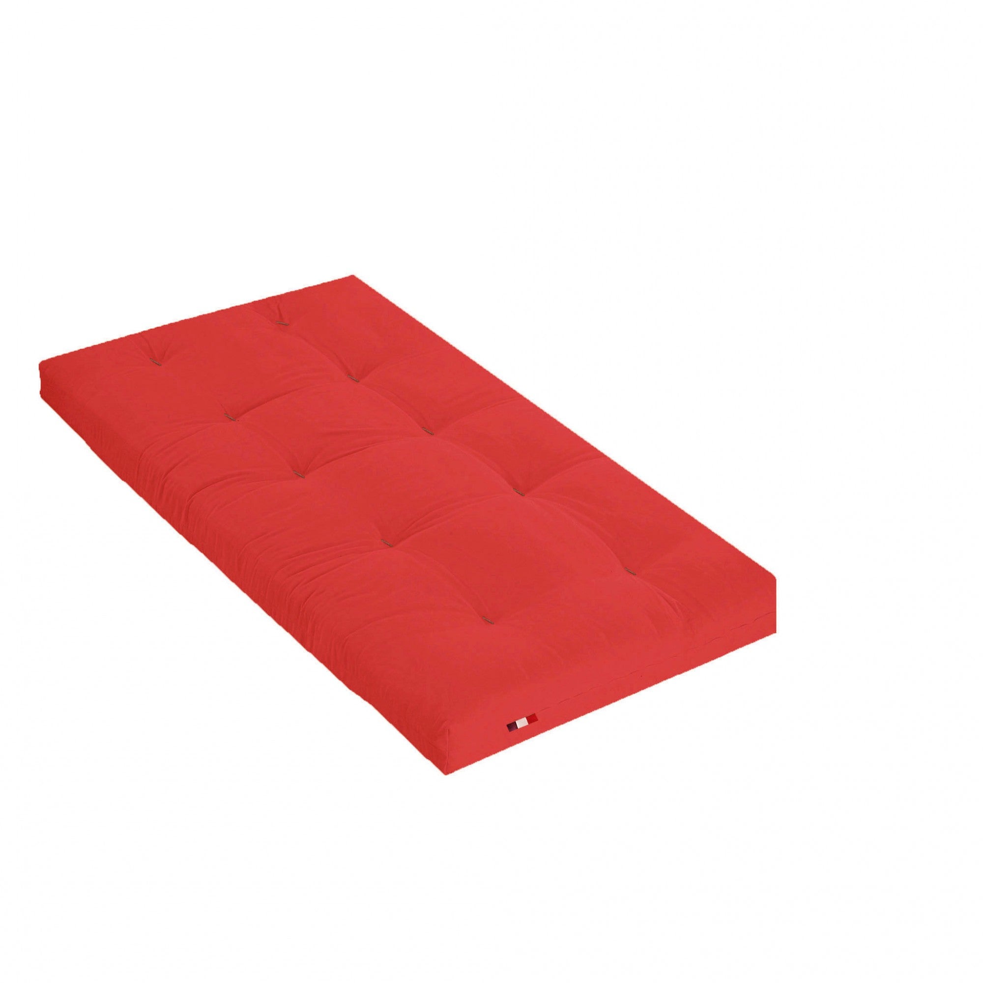 Matelas Futon Coton - Rouge - 90 x 190 cm | Leroy Merlin