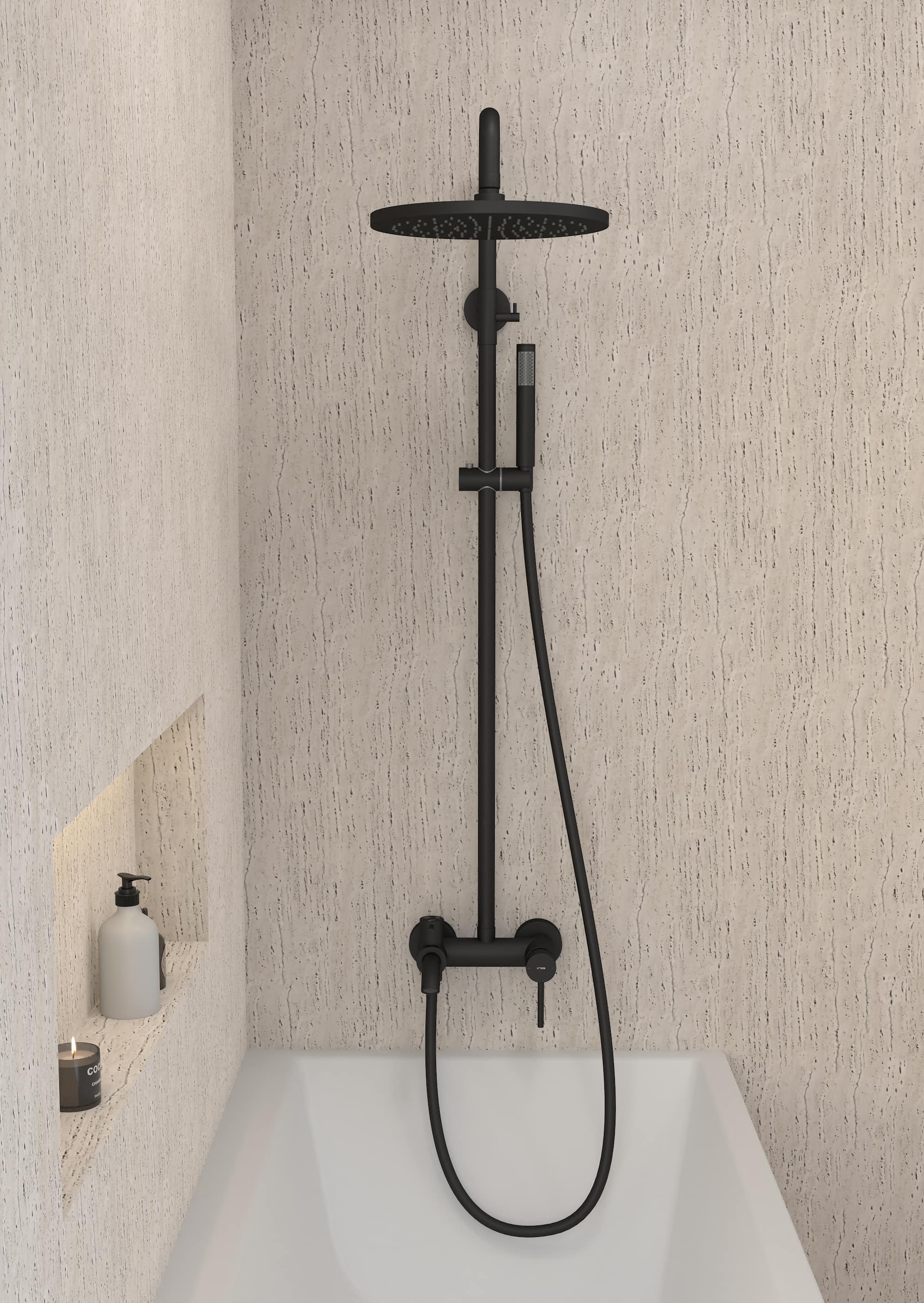 Colonne douche et baignoire Noir - Corbeau | Leroy Merlin