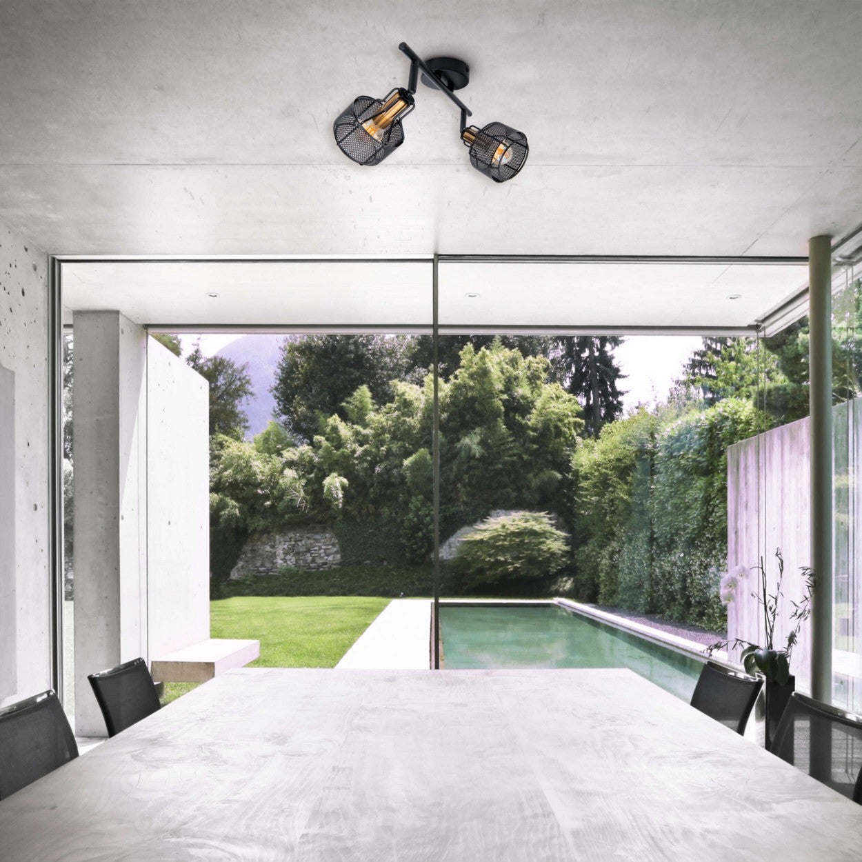 Naeve FORO Plafonnier double noir 2xE14 | Leroy Merlin