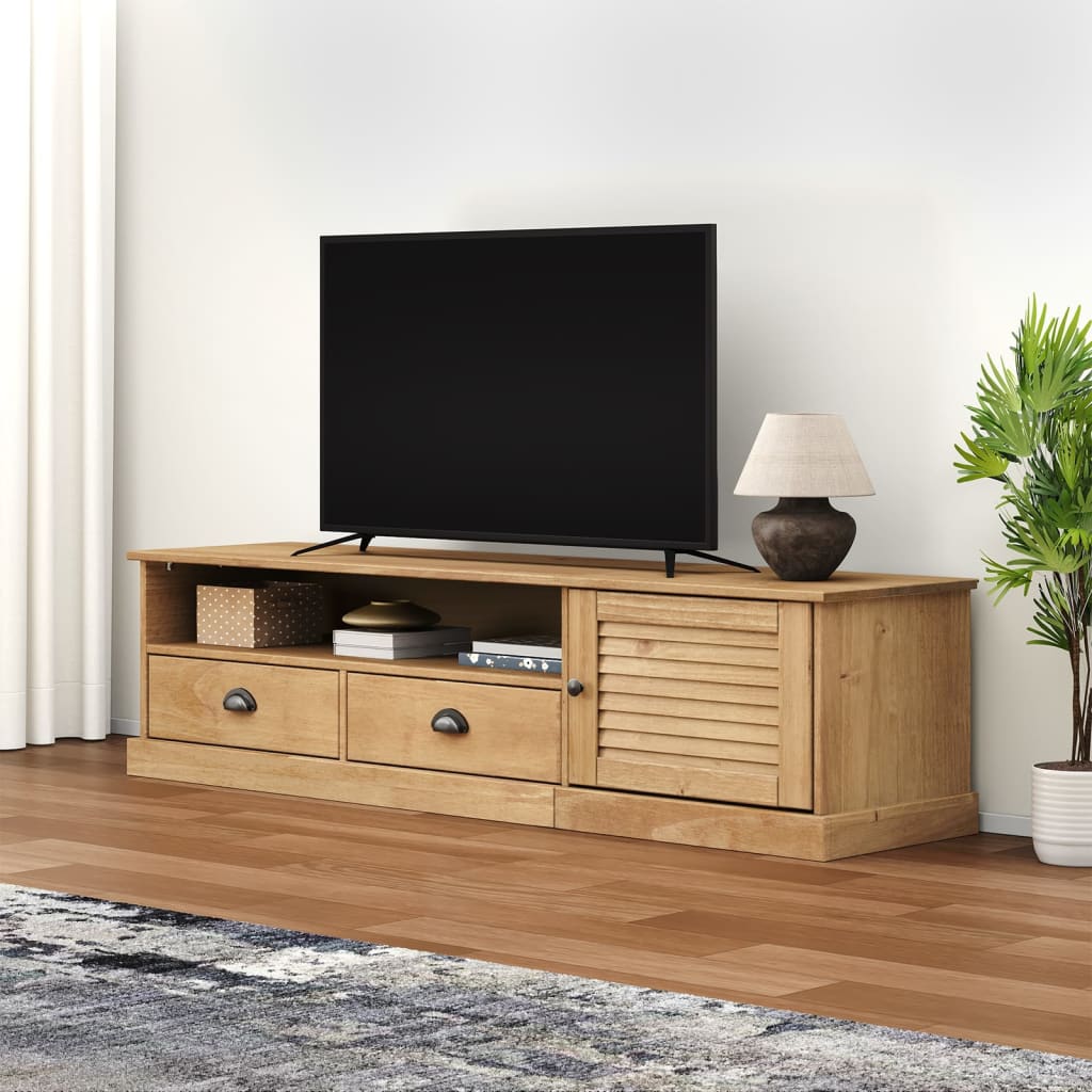 Meuble TV VIGO 156x40x40 cm bois massif de pin vidaXL | Leroy Merlin
