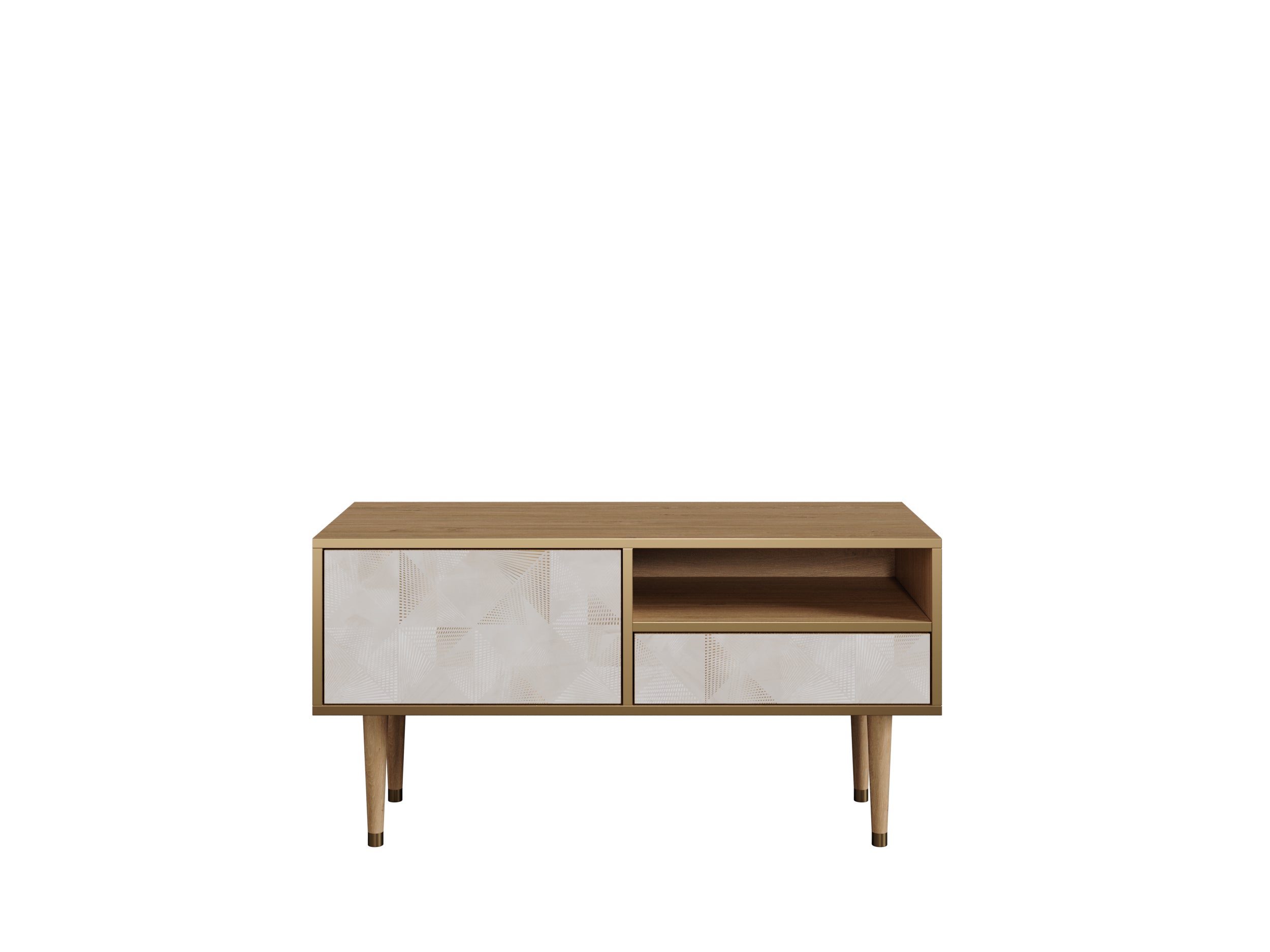 La table TV mesure 114 cm et est en chêne | Leroy Merlin