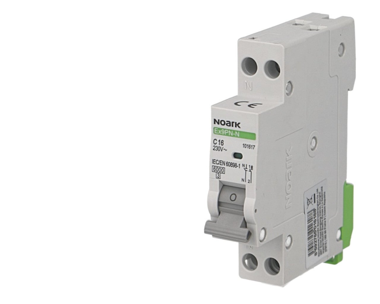 Disjoncteur modulaire phase neutre 20A courbe C 6kA Noark Ex9PN-N ...