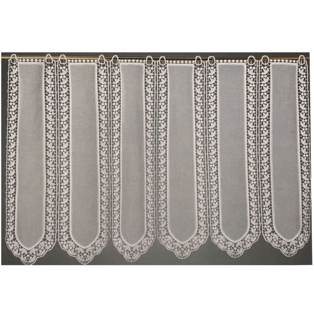 Brise bise en étamine fantaisie macramé - Ivoire - 120x120 cm ...