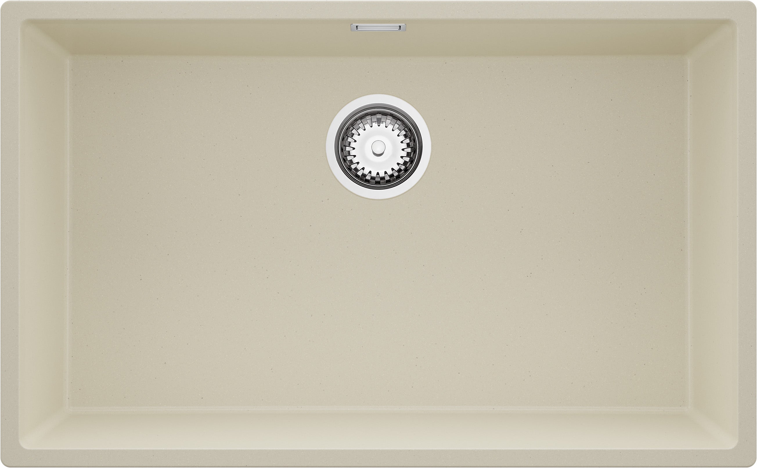 Evier Sous Plan Beige 76x47cm, Evier en Granit 1 bac + Kit de Vidage ...