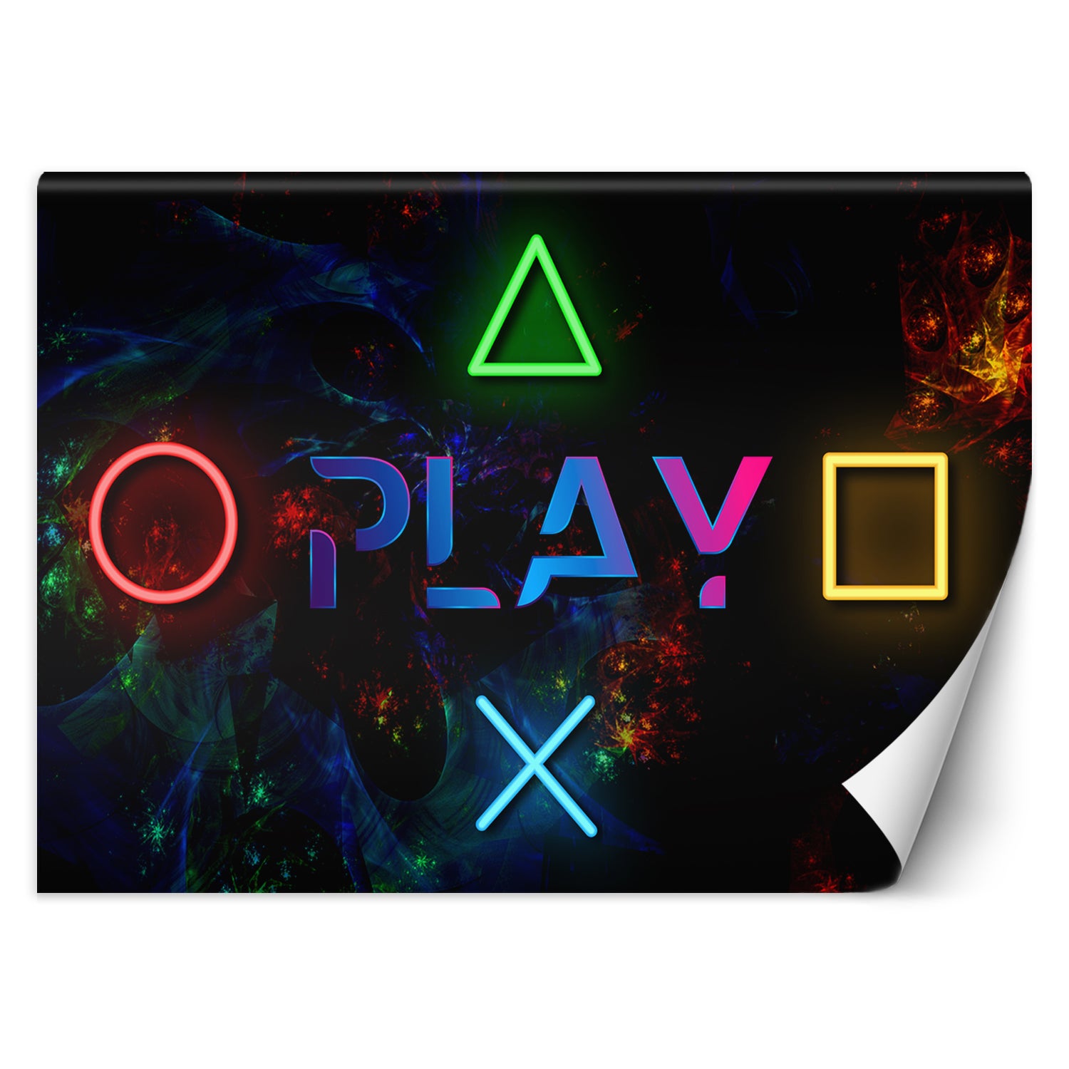 Fototapeta, Napis play i przyciski do kontrolera 100x70 - Leroy Merlin