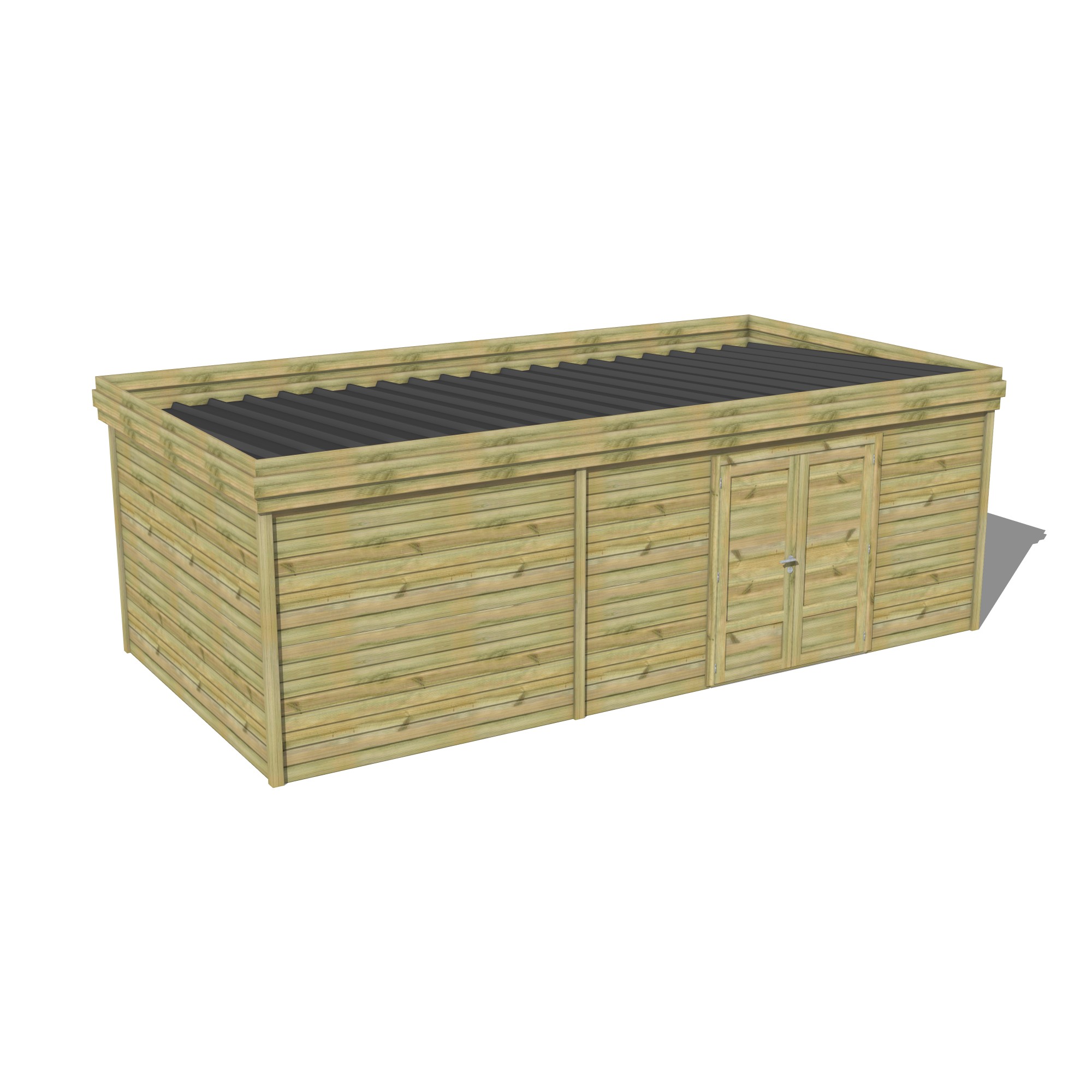 ABRI DE JARDIN bois Pin traité autoclave 27mm - 6,895x3,44m / 23,7m2 ...