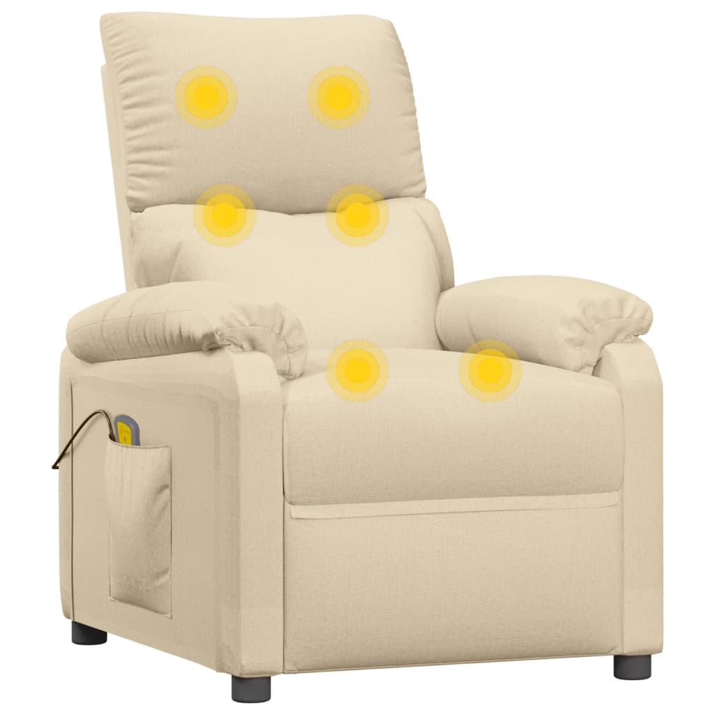Sillón de masaje de tela color crema - COMFORTXL | Leroy Merlin