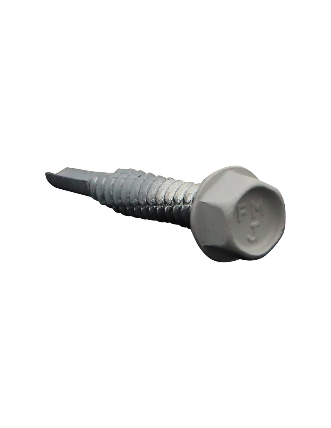 Vis autoperceuse Tête hexagonale TH Embase collerette Lisse 6.3X38 Acier zingué blanc RAL9002 ...