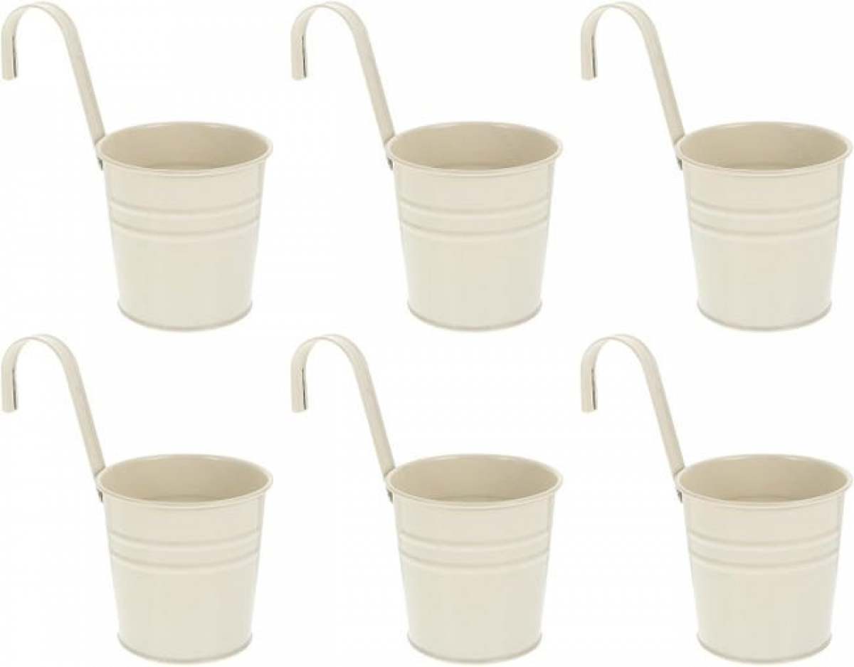 6 pièces Pots de Fleurs en métal à Suspendre 10cm, Petit Pot Fleur ...